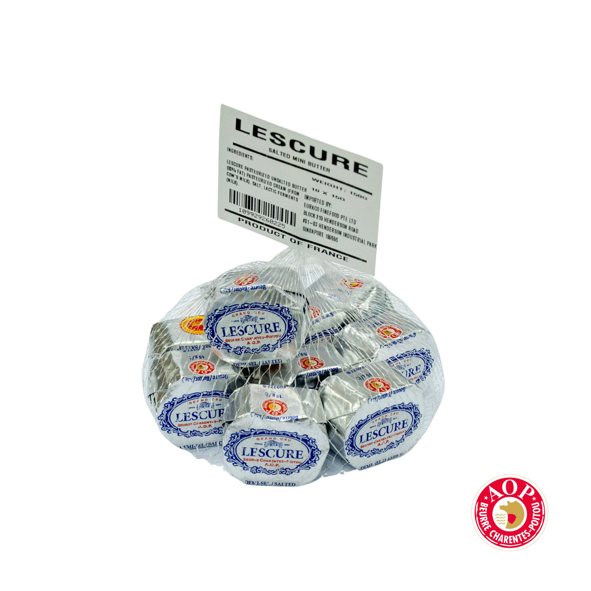Lescure Butter Mini Portion Salted 80% Fat AOP 15gm 10's – ShopEuraco