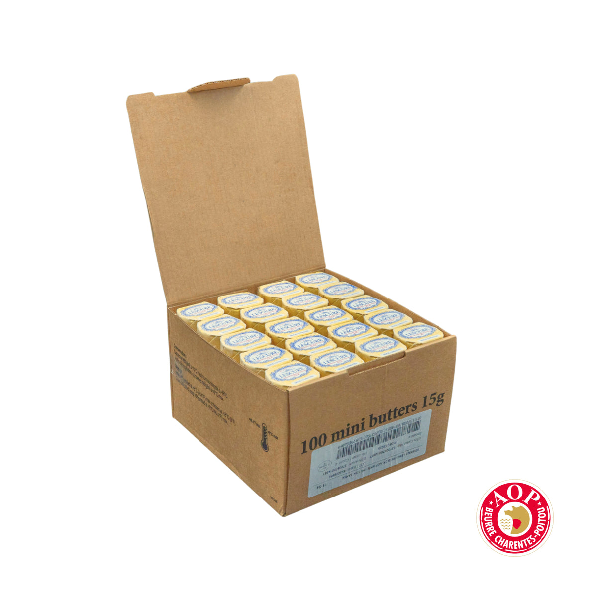 Lescure Butter Mini Portion Unsalted 82% Fat AOP 15gm 100's – ShopEuraco